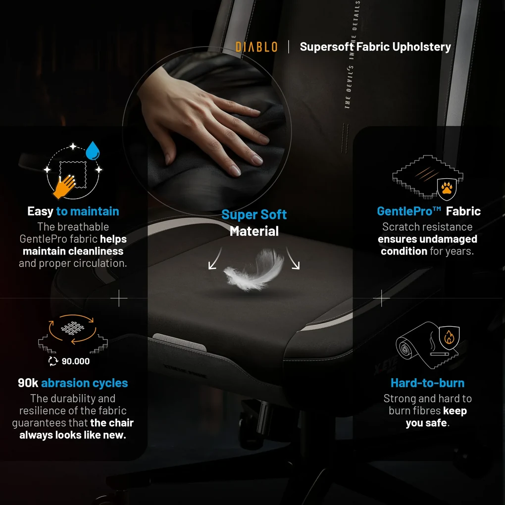 Diablo X.Eye Prime, Normal Size, Burned Black Gamer Szék | BIANO