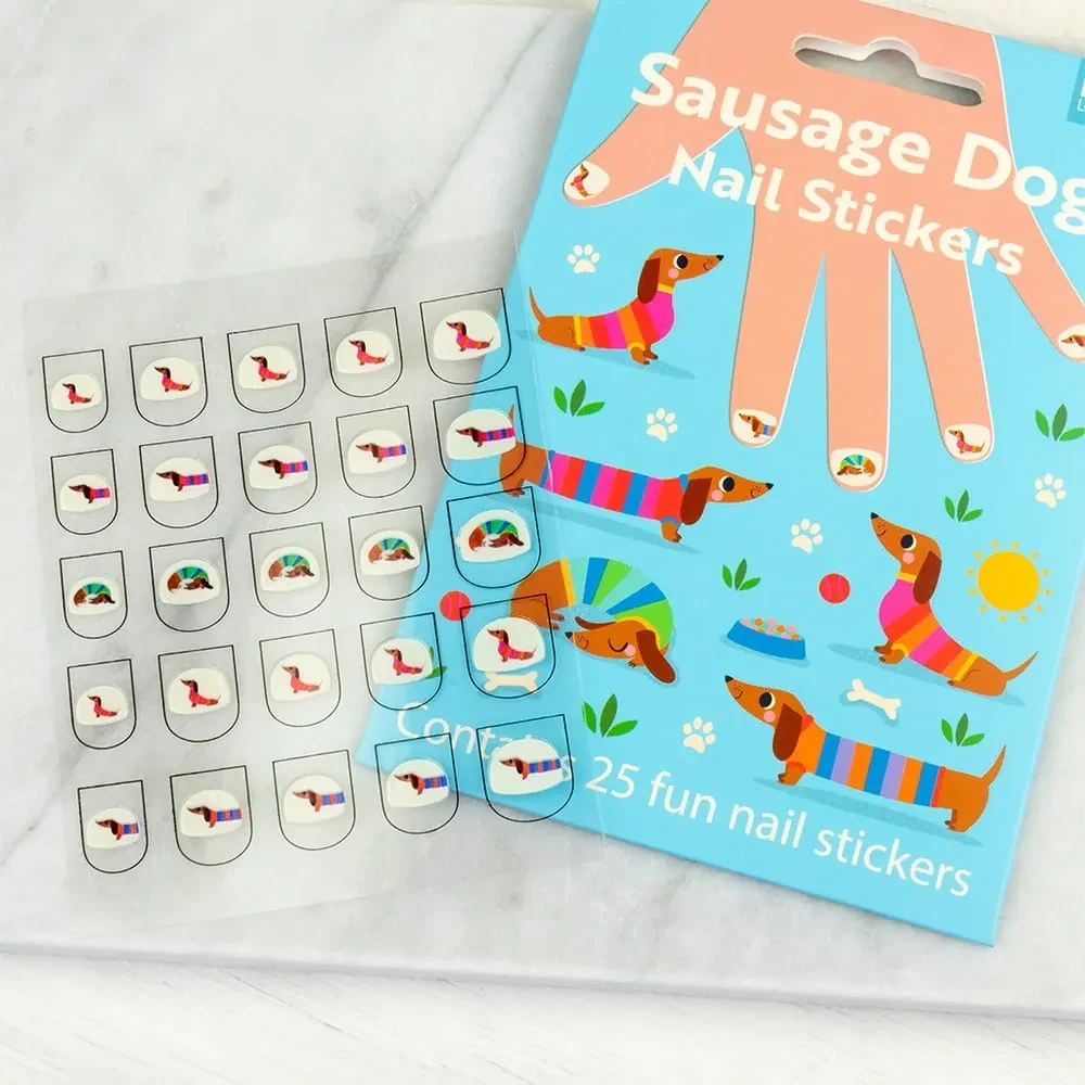 Kreatív készlet Sunny Sausage Dog – Nail stickers – Rex London | BIANO