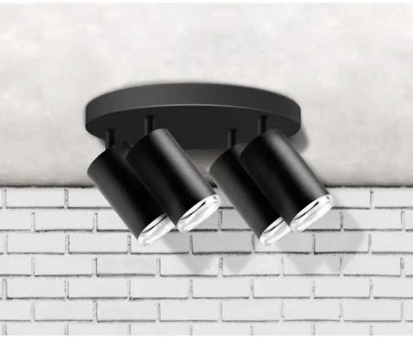 Fürdőszobai spotlámpa TURYN 4xGU10/10W/230V IP44 fekete | BIANO
