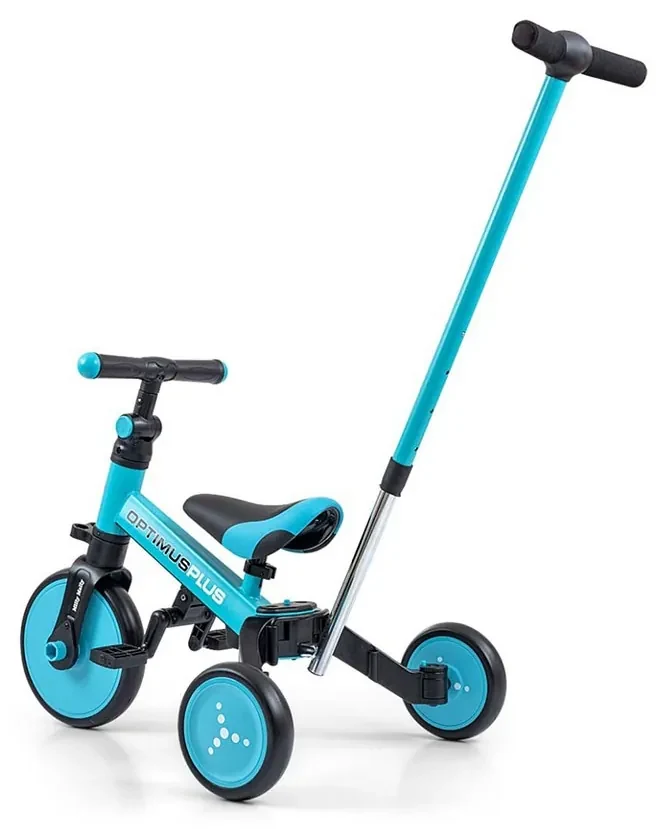 Gyerek háromkerekű bicikli 4az1-ben Milly Mally Optimus Plus tolókarral ...